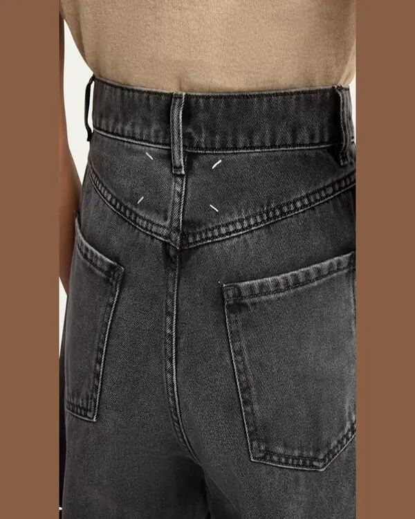 MAISON MARGIELA Slit Denim Pants - Black/deni