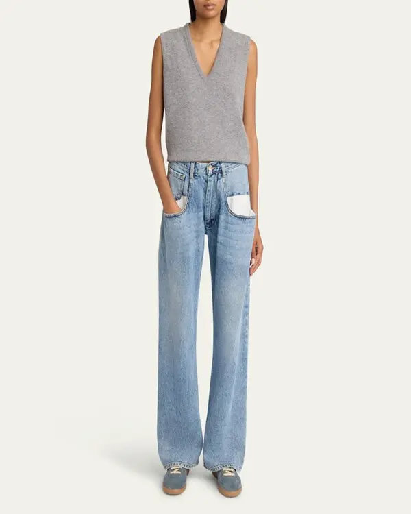 MAISON MARGIELA 5-pocket Wide-leg Pants - Denim