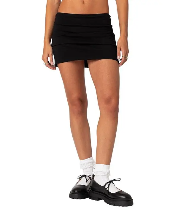EDIKTED Low-rise Mini Skirt - Black
