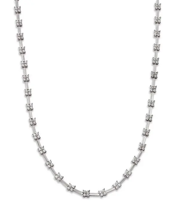 Bloomingdale'S Diamond Station Collar Necklace - White