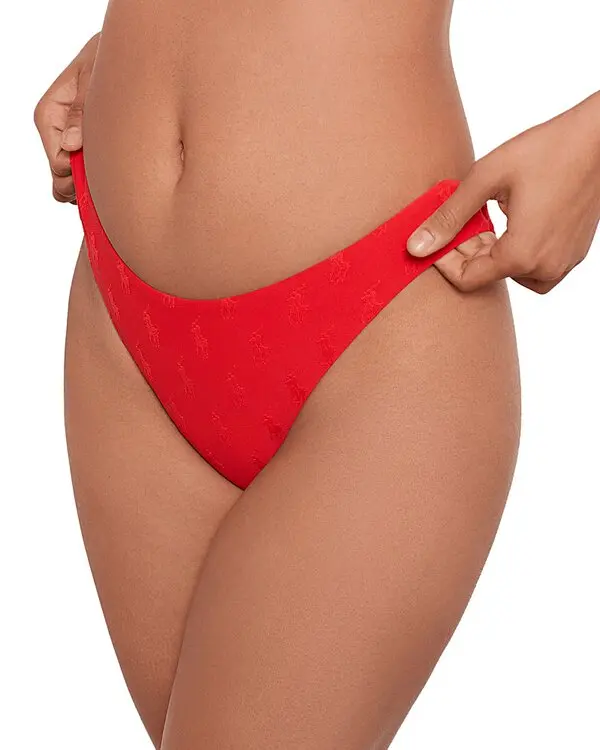 Polo Ralph Lauren High Leg Scoop Bikini Bottom - Hibiscus