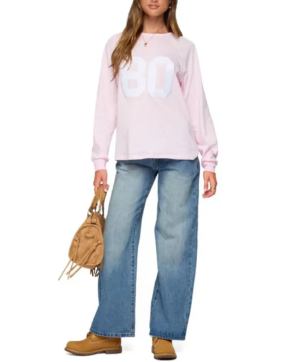 EDIKTED 80 Oversized Tee - Light-pink