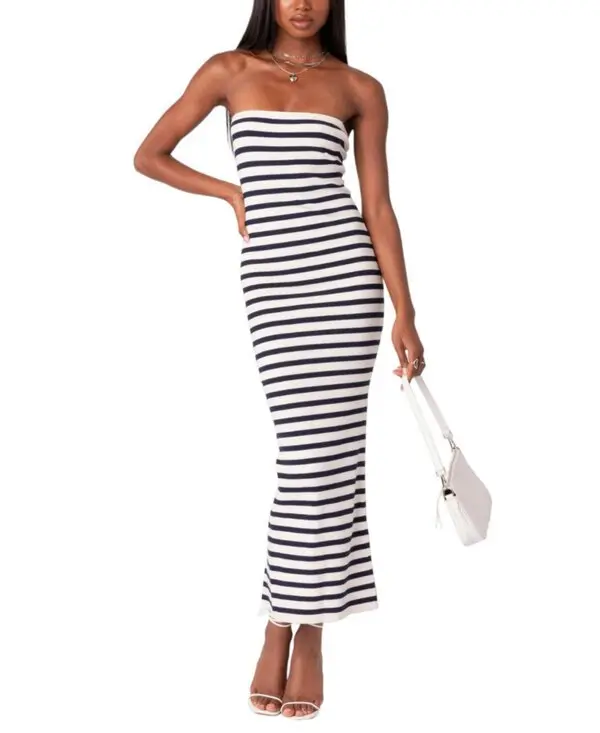 EDIKTED Knit Slitted Maxi Dress - Mix