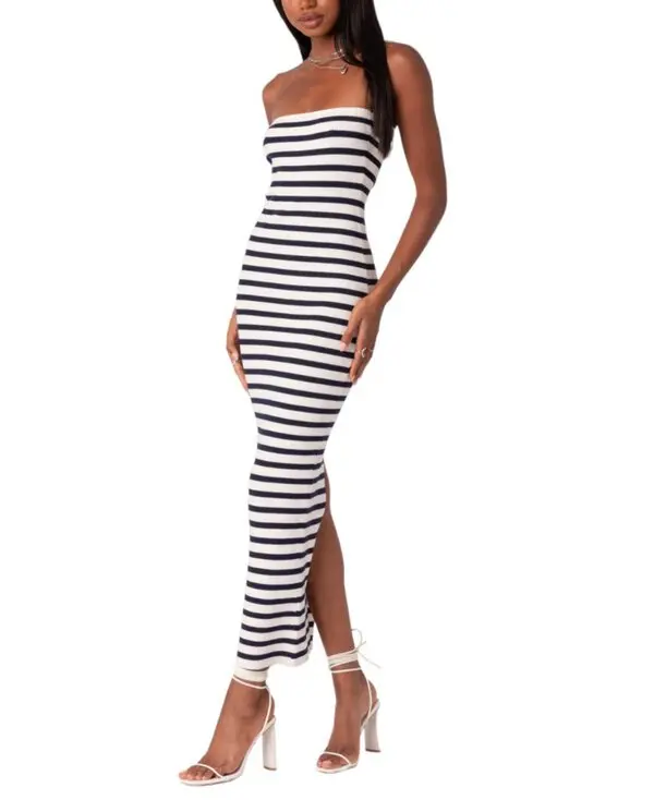 EDIKTED Knit Slitted Maxi Dress - Mix