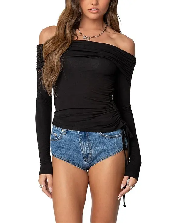 EDIKTED Gathered Fold Over Top - Black