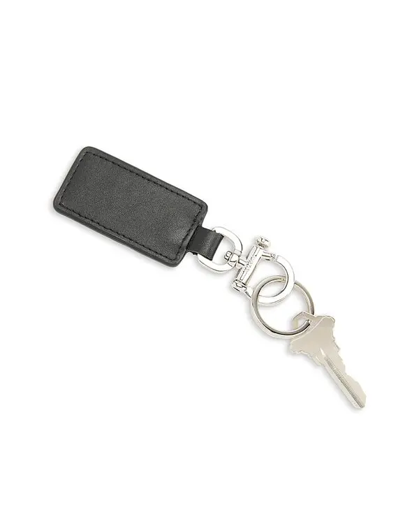 ROYCE NEW YORK Leather Luxe Key Chain - Black