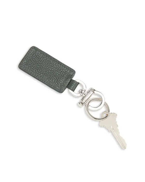 ROYCE NEW YORK Leather Luxe Key Chain - Dark Green
