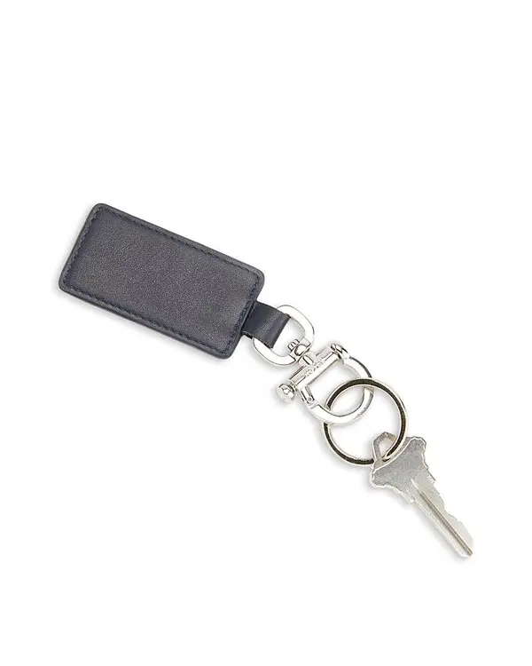 ROYCE NEW YORK Leather Luxe Key Chain - Navy Blue