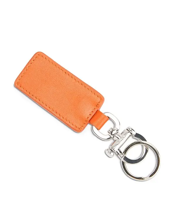 ROYCE NEW YORK Leather Luxe Key Chain - Orange