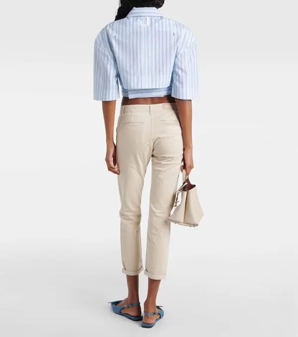 Ag Caden Mid-rise Tapered Twill Pants - Beige