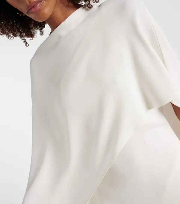 Valentino Garavani Caped Asymmetric Midi Dress