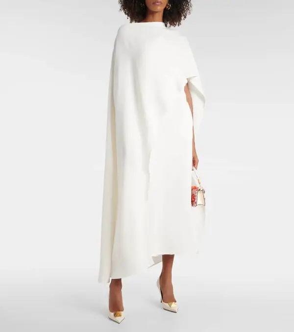 Valentino Garavani Caped Asymmetric Midi Dress