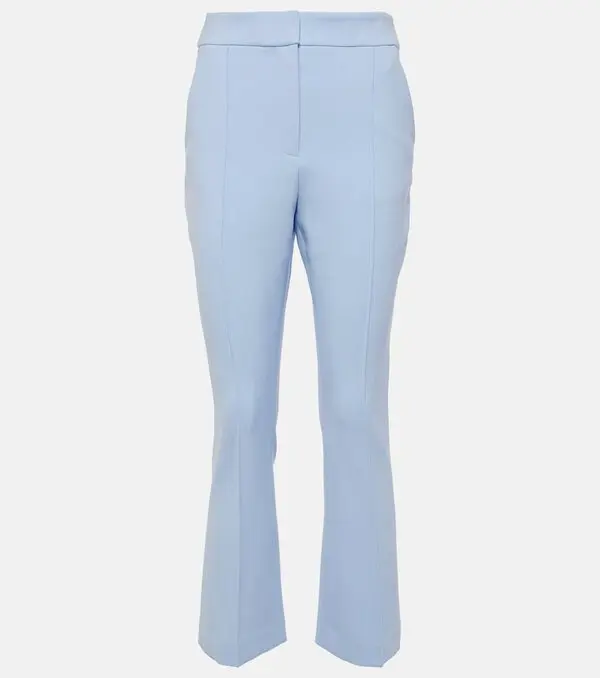 Veronica Beard Tani Cropped Flared Pants - Blue