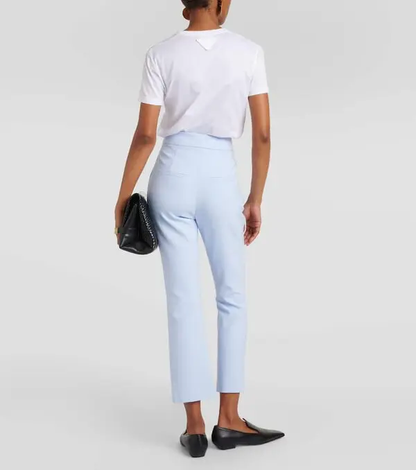Veronica Beard Tani Cropped Flared Pants - Blue