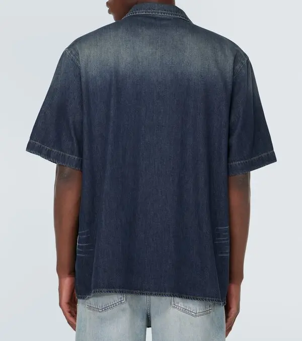 Valentino Garavani Chambray Bowling Shirt - Blue