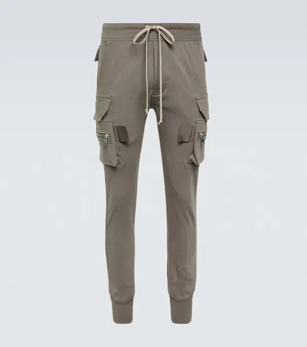 Rick Owens Mastodon Cotton Jersey Cargo Pants - Neutrals