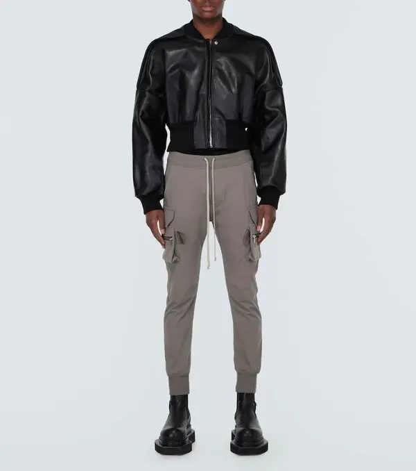 Rick Owens Mastodon Cotton Jersey Cargo Pants - Neutrals