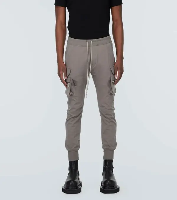 Rick Owens Mastodon Cotton Jersey Cargo Pants - Neutrals