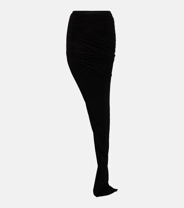 Rick Owens Edfu Ruched Maxi Skirt - Black