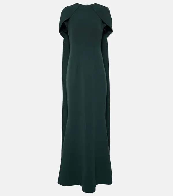 Safiyaa Caped Gown - Green