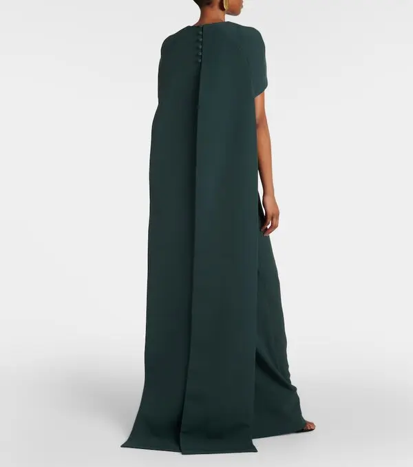 Safiyaa Caped Gown - Green