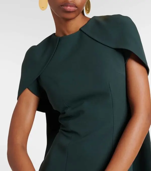 Safiyaa Caped Gown - Green