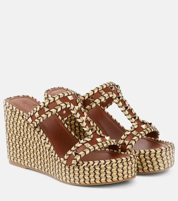 Valentino Garavani Rockstud Leather Espadrilles