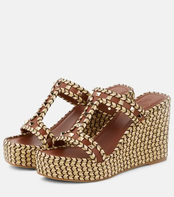 Valentino Garavani Rockstud Leather Espadrilles