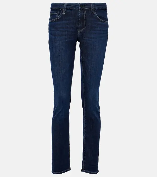 Ag Prima Mid-rise Skinny Jeans - Blue