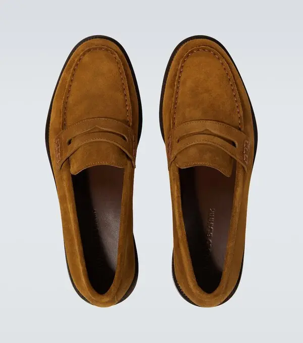 Manolo Blahnik Perry Suede Loafers - Brown