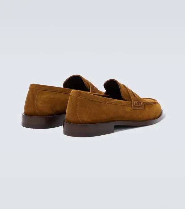 Manolo Blahnik Perry Suede Loafers - Brown
