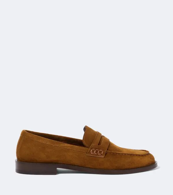 Manolo Blahnik Perry Suede Loafers - Brown