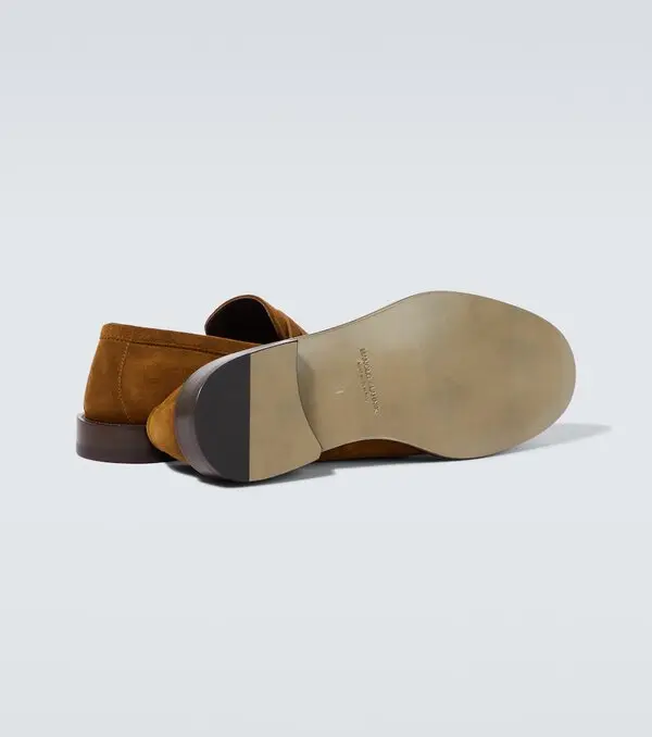 Manolo Blahnik Perry Suede Loafers - Brown
