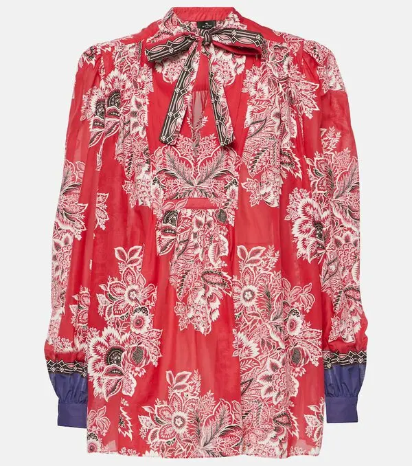 Etro Printed Cotton And Silk Blouse - Multicoloured