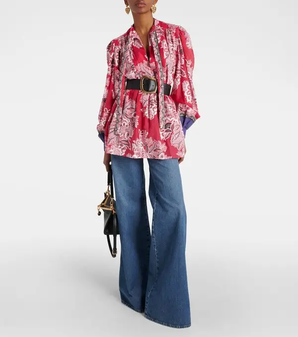 Etro Printed Cotton And Silk Blouse - Multicoloured
