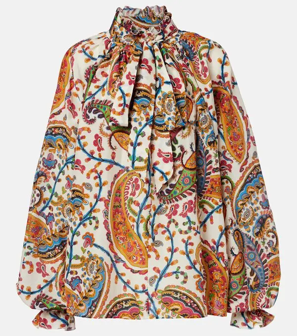 Etro Printed Cotton And Silk Blouse - Multicoloured