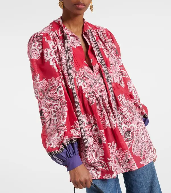 Etro Printed Cotton And Silk Blouse - Multicoloured