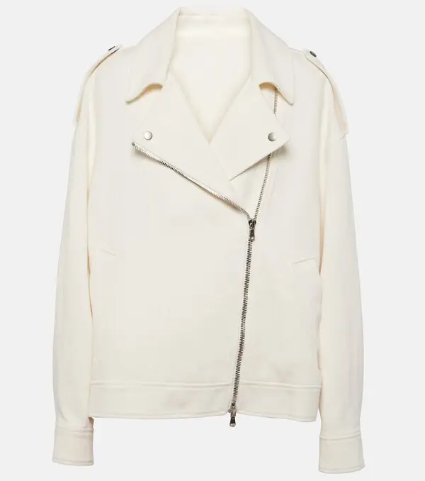 Brunello Cucinelli Cotton And Linen Biker Jacket