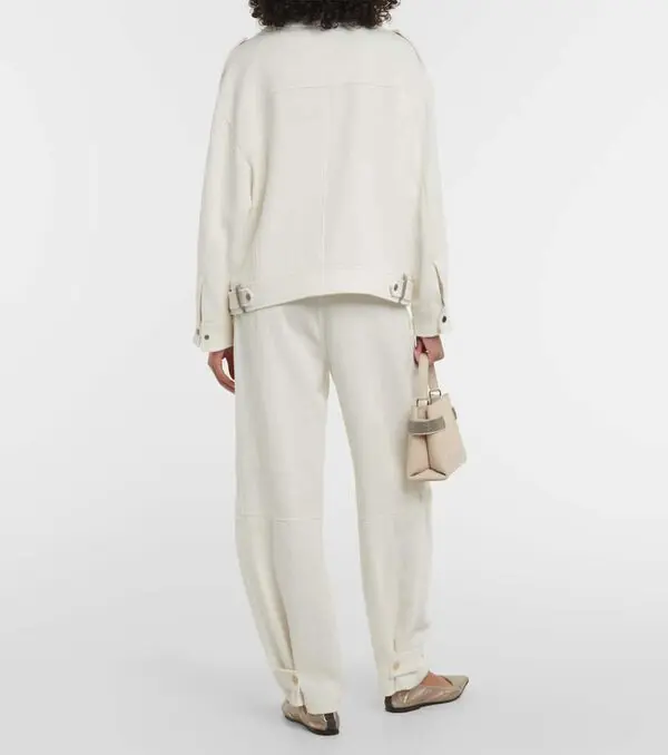 Brunello Cucinelli Cotton And Linen Biker Jacket