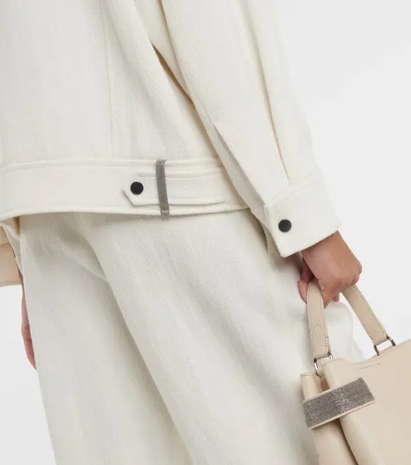 Brunello Cucinelli Cotton And Linen Biker Jacket