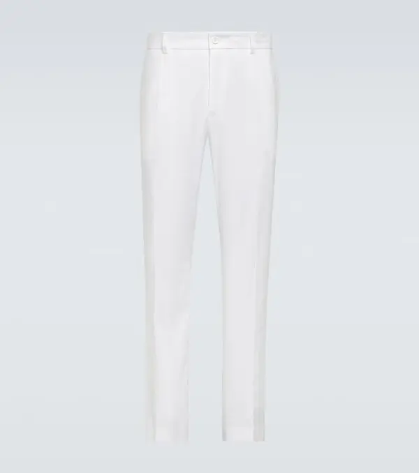 Dolce & Gabbana Linen-blend Straight Leg Pants - White