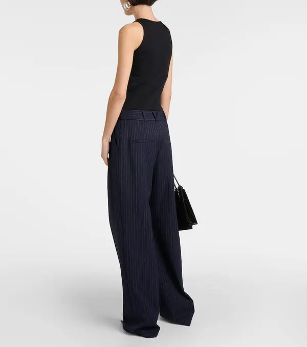 Veronica Beard Heyser Pinstripe Wide-leg Pants - Blue