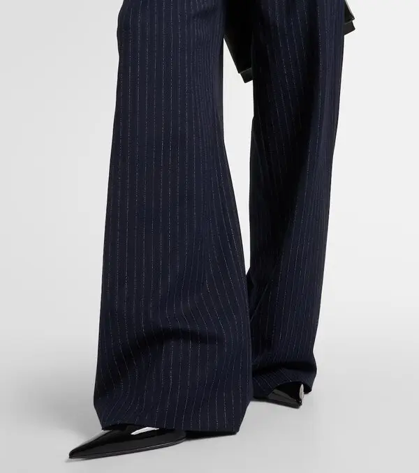 Veronica Beard Heyser Pinstripe Wide-leg Pants - Blue