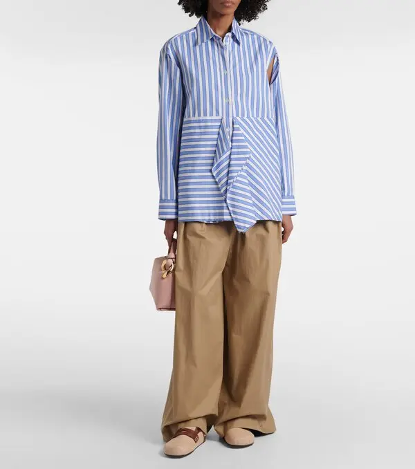 JW Anderson Leather-trimmed Mules - Beige