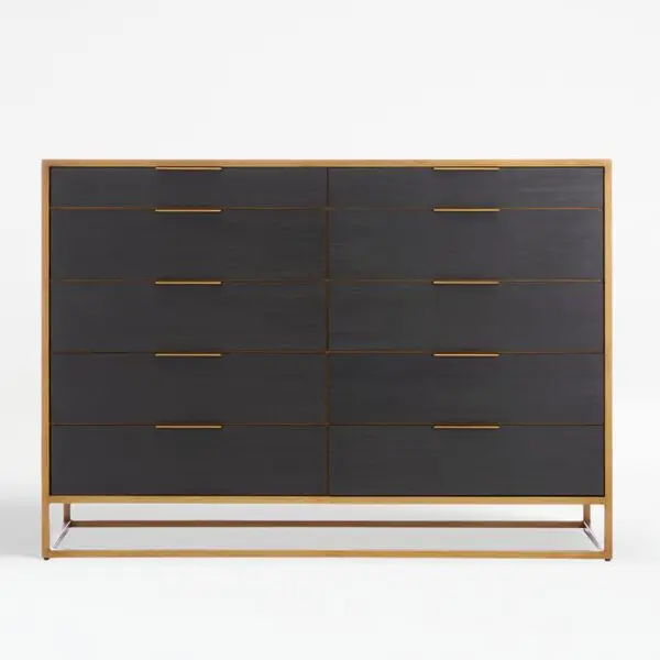 Crate & Barrel Oxford Black Tall Dresser In Black/Gold - 21% Off |  Editorialist