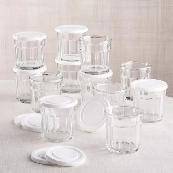 Crate & Barrel Small 14 Oz. Working Glass With Lid, Set Of 12