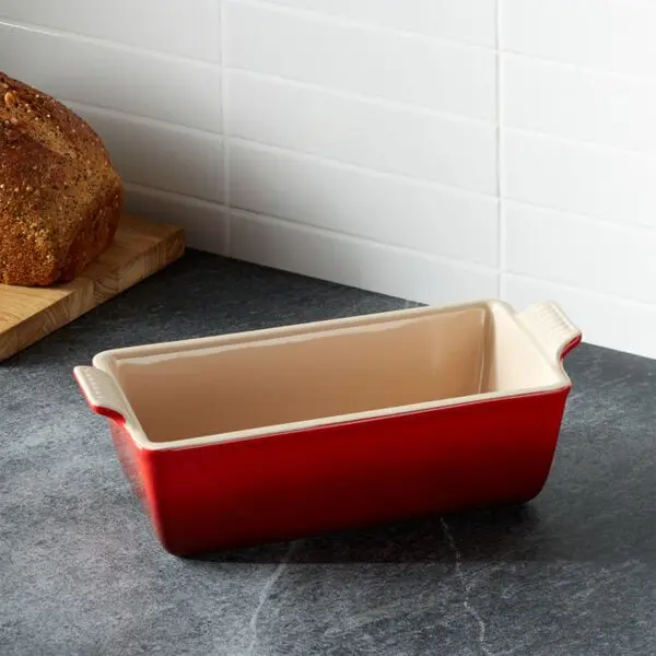 Crate & Barrel Le Creuset ® Cerise Ceramic Loaf Pan