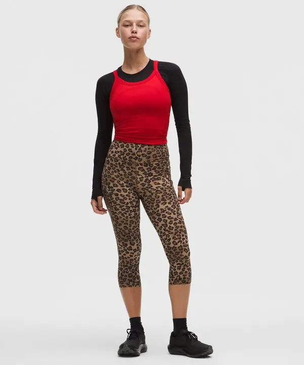 Lululemon Fast And Free High-rise Crop 19 - True Leopard Multi