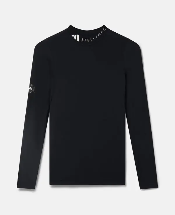 Stella McCartney Truecasuals Sportswear Rib Long Sleeve Top - Black
