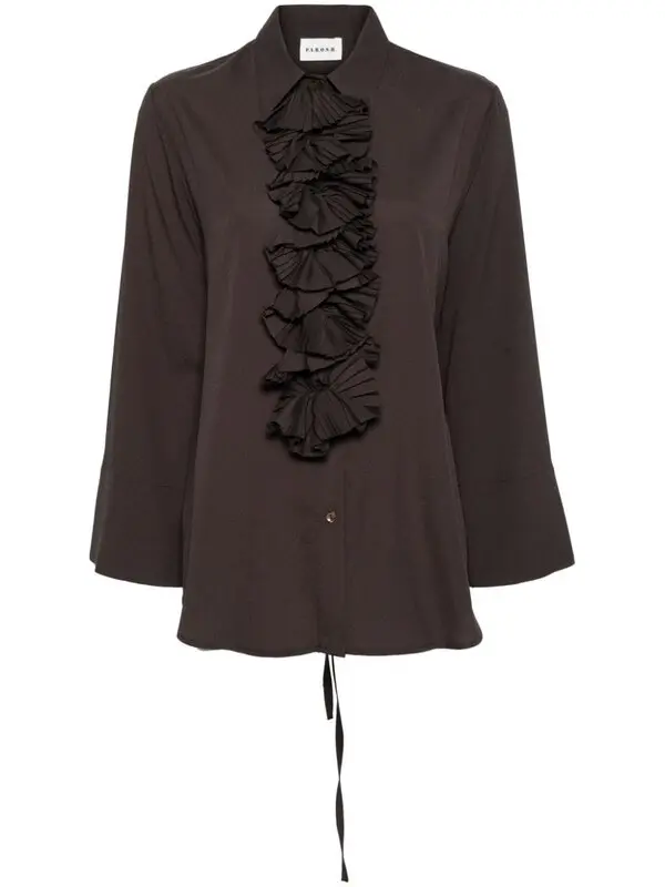 P.a.r.o.s.h Ruffled-detail Long-sleeved Blouse